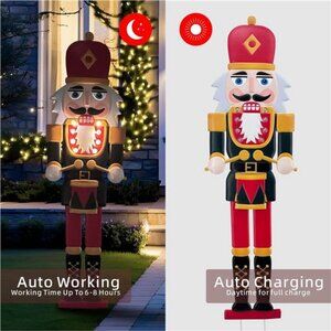 Holiday | Christmas Outdoor Decor Garden Stakes 453in Solar Nutcracker ...